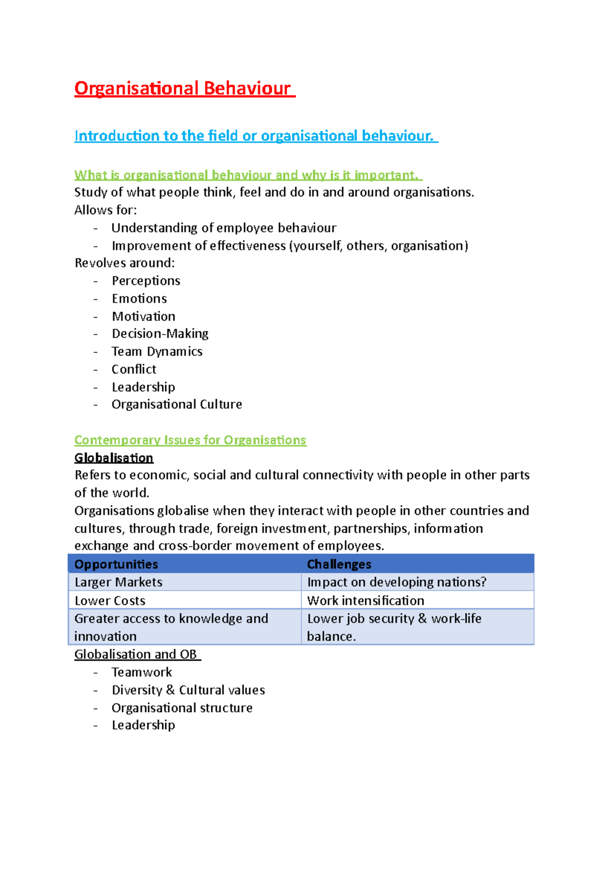 Organisational Behaviour - What is organisational behaviour and why is ...