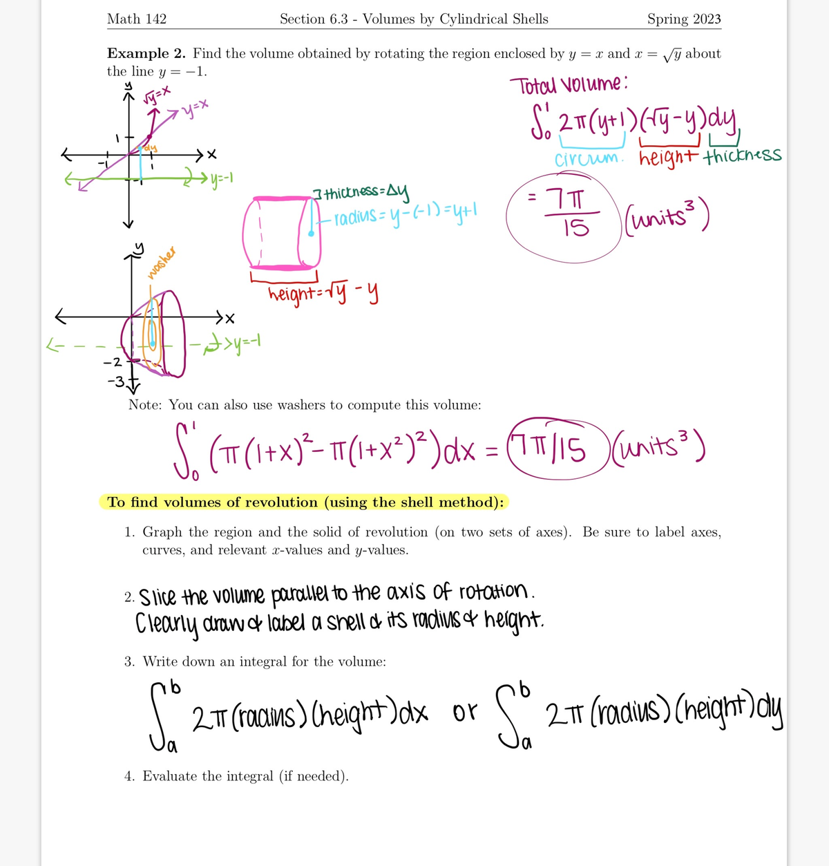 IMG 0846 - Professor Nelson: Calculus 2: 6.3 Lecture Notes/ Practice ...