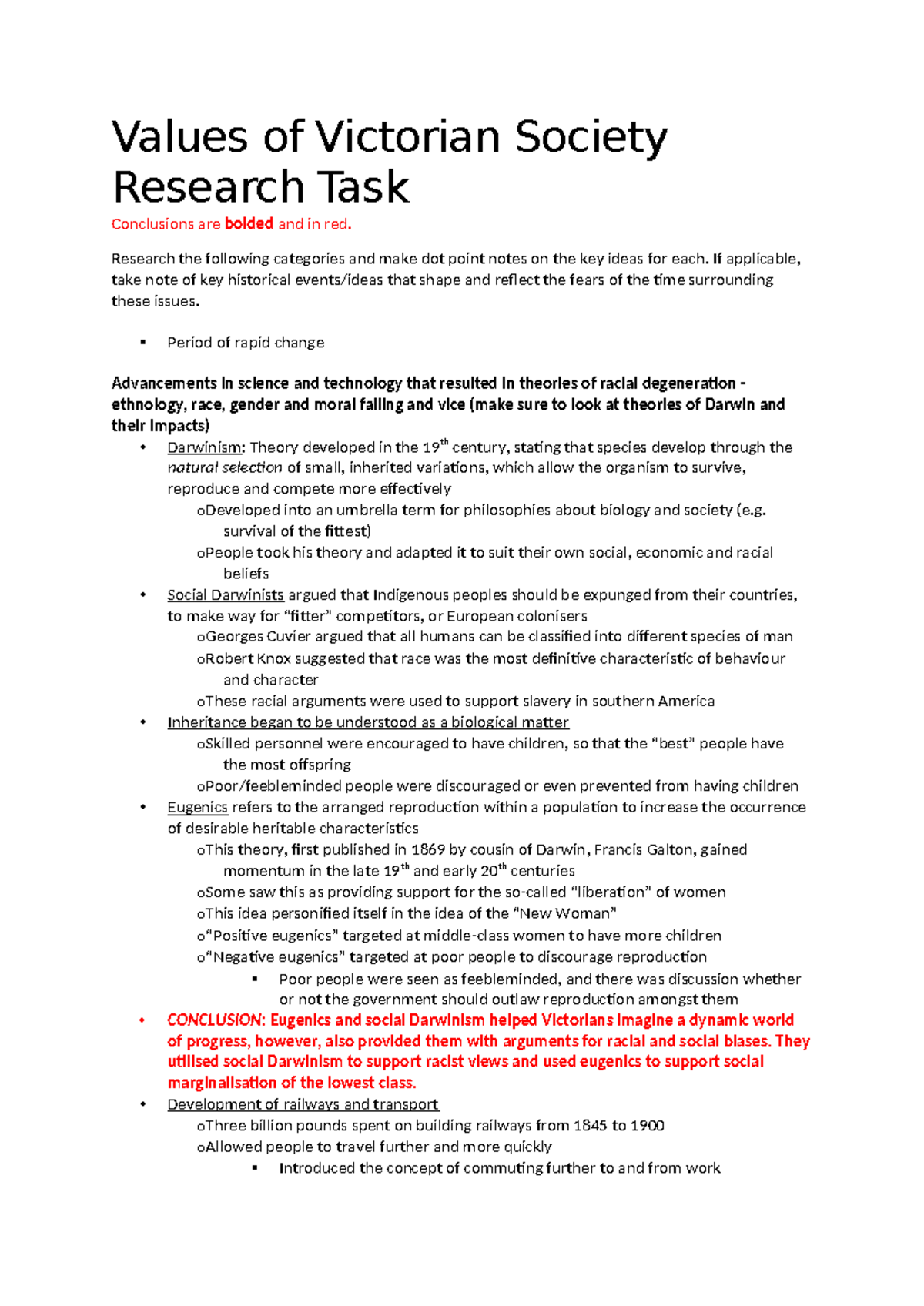 Victorian Values Research Task (Dracula) - Values of Victorian Society ...