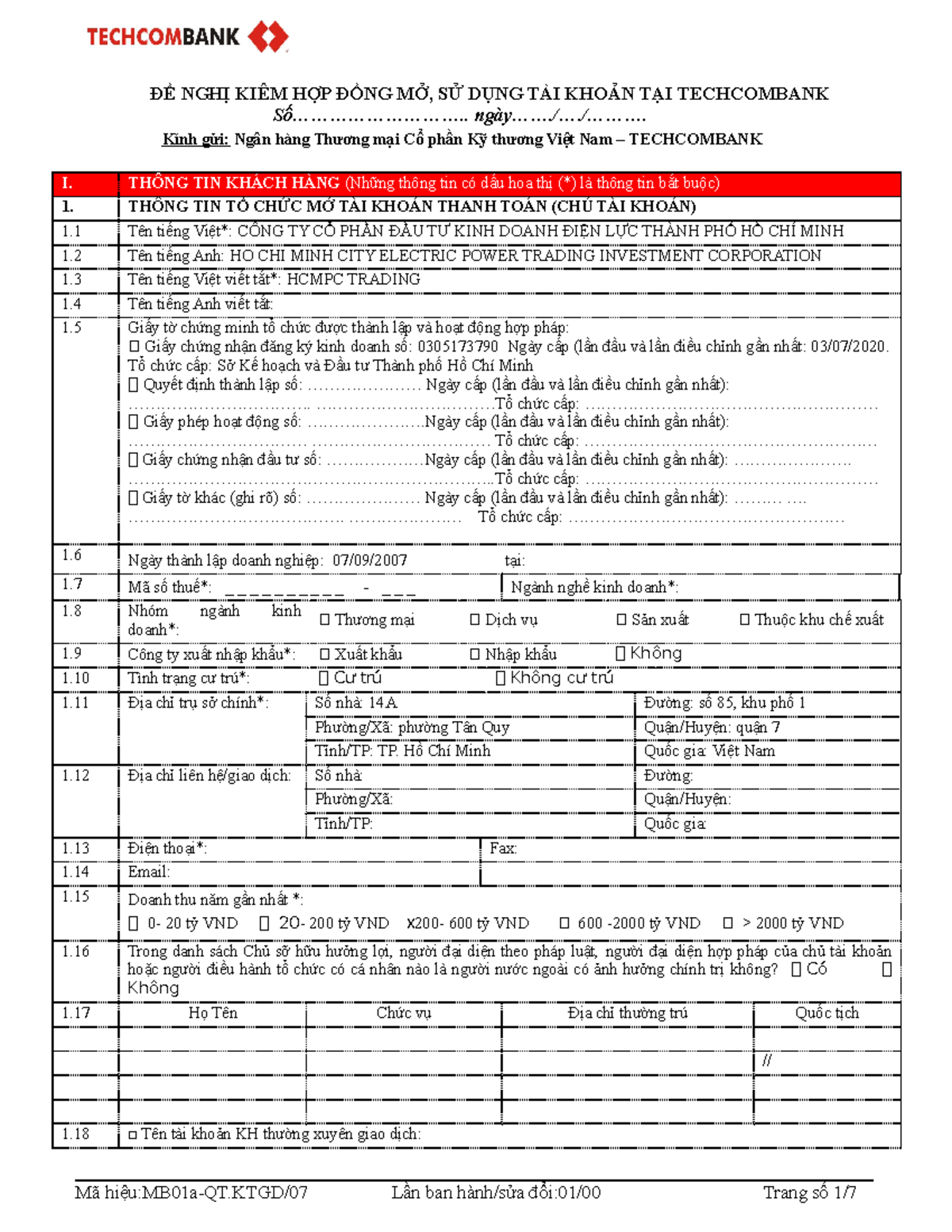 GIAY DE NGHI MO TAI Khoan CUA Doanh Nghiep - ĐỀ NGHỊ KIÊM HỢP ĐỒNG MỞ, SỬ DỤNG TÀI KHOẢN TẠI ...