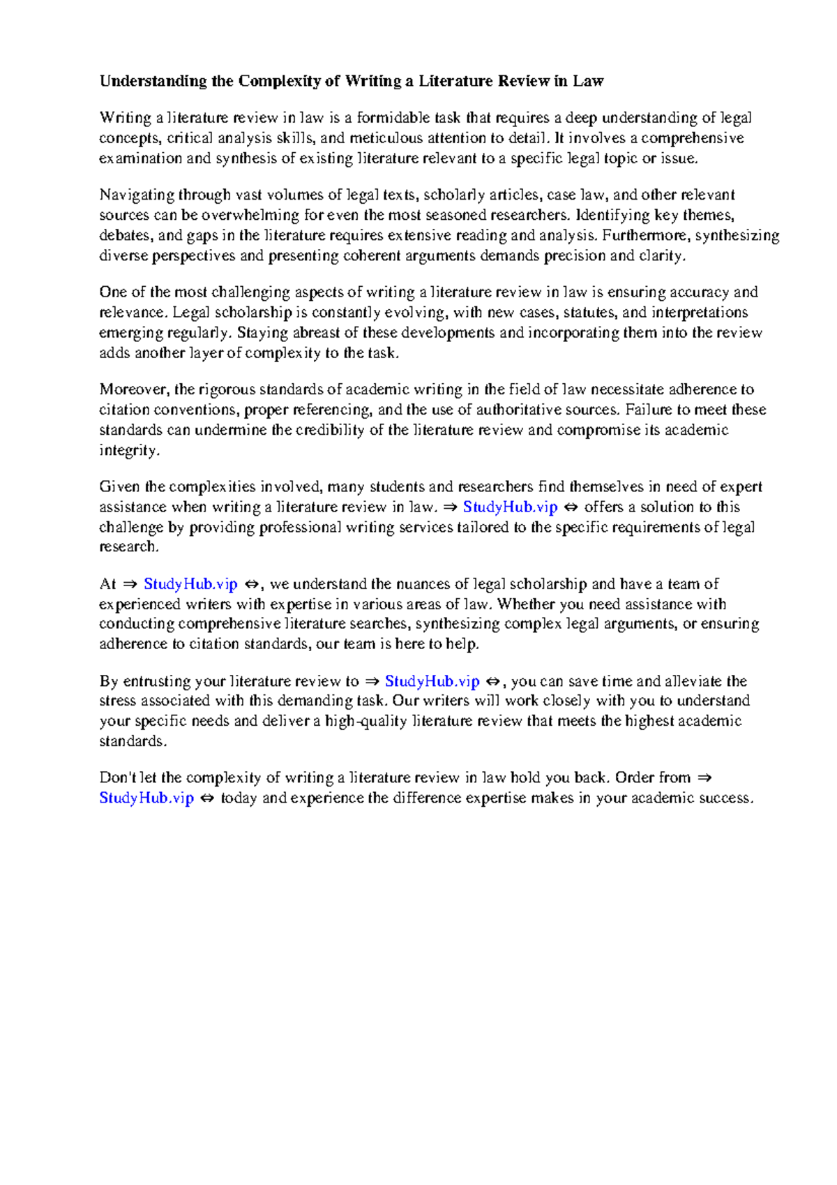 Literature Review In Law - Understanding the Complexity of Writing a ...