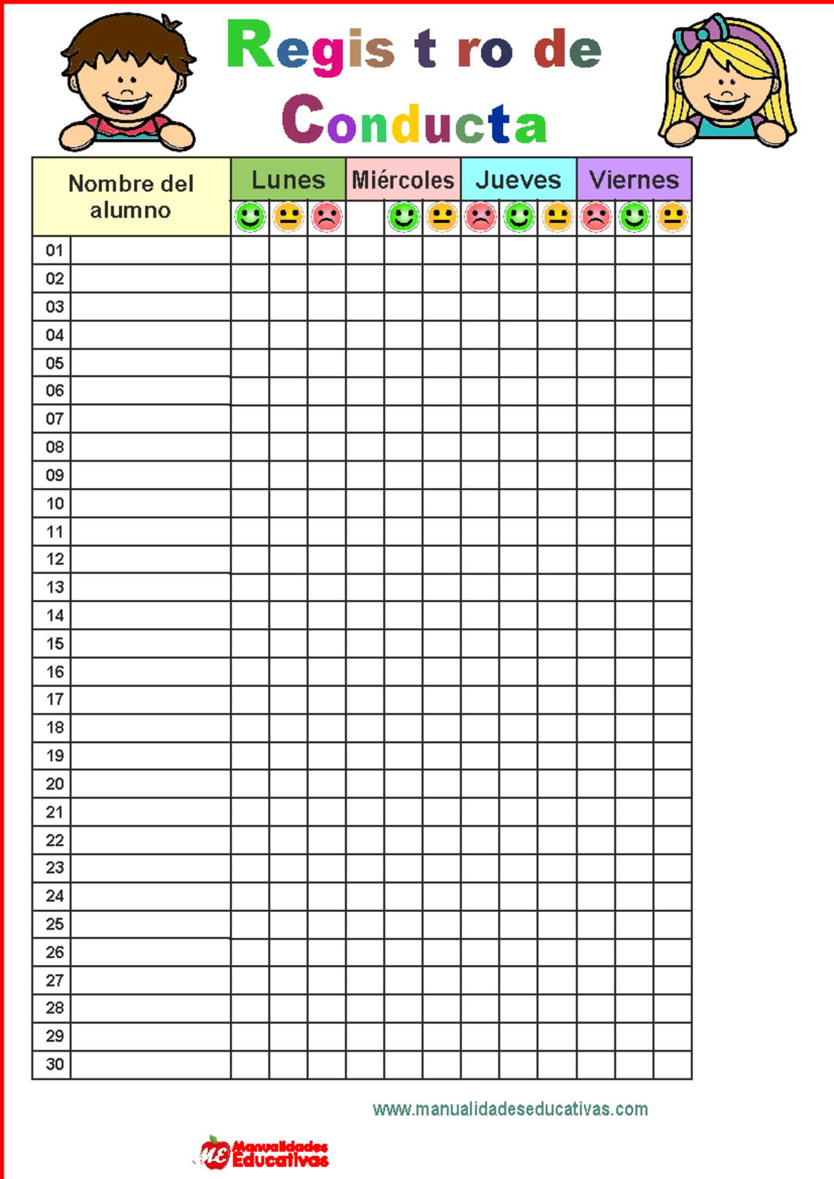 01 Registro DE Conducta Tamaño A4 - Desarrollo del Lenguaje - Regis t ...