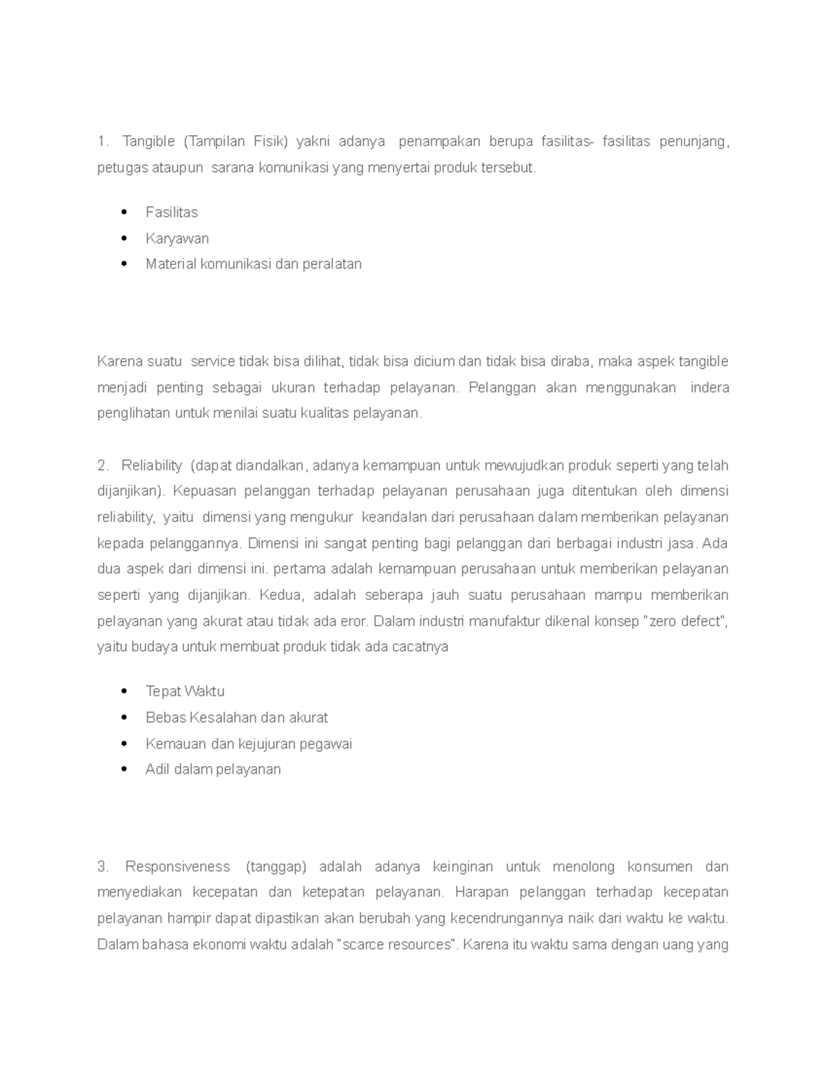 Rater - Tangible (Tampilan Fisik) yakni adanya penampakan berupa ...