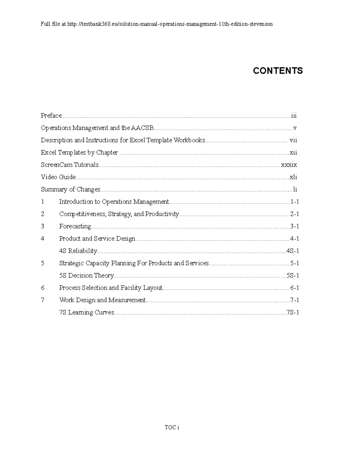 Pdfcoffee - operations - CONTENTS - Studocu