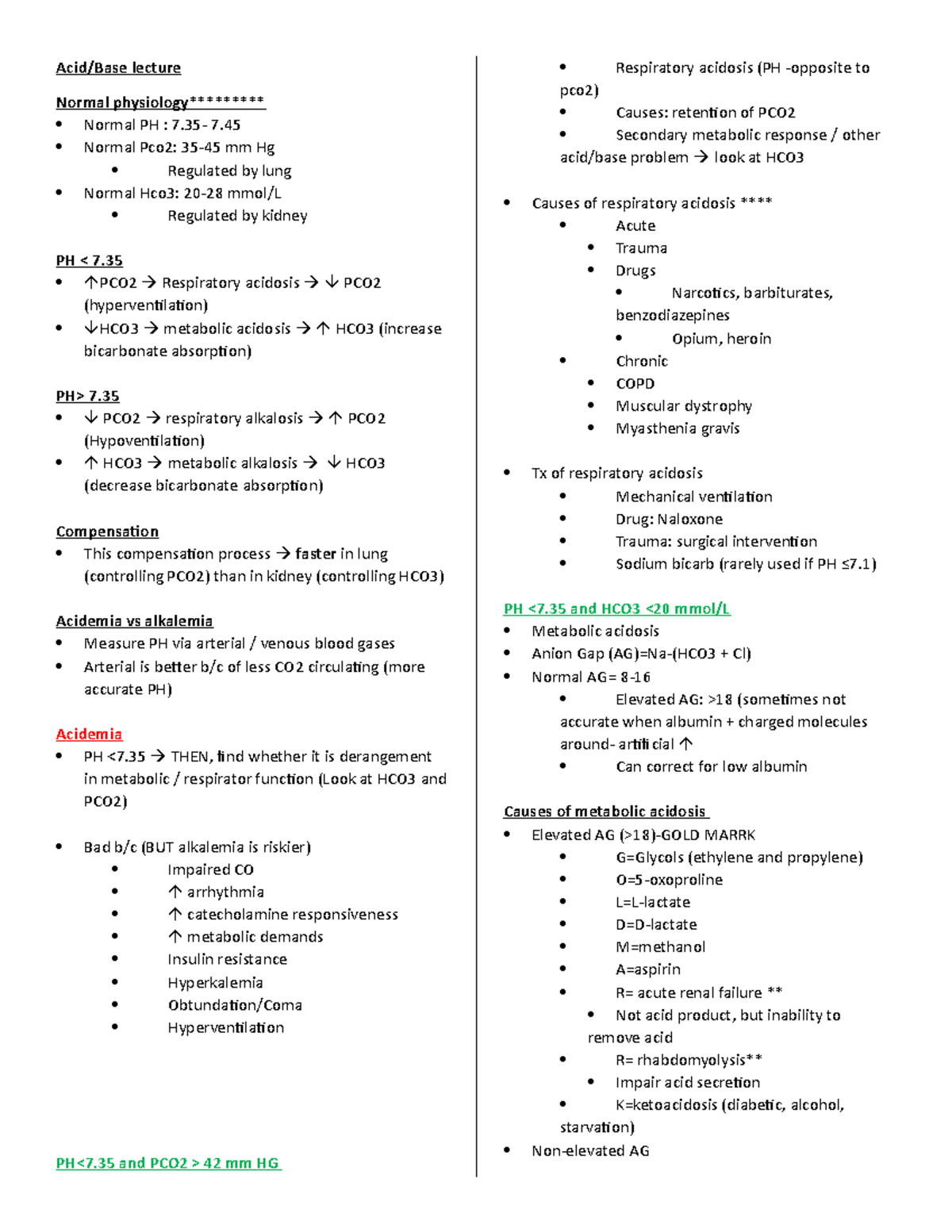 1.Acid base - NOTE - Acid/Base lecture Normal physiology ...