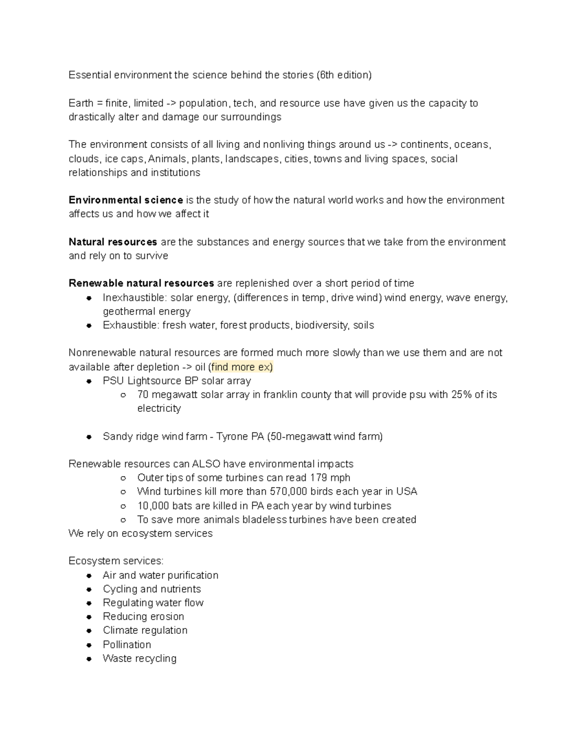 BISCI3 Lecture Notes 8/24 - Essential environment the science behind ...