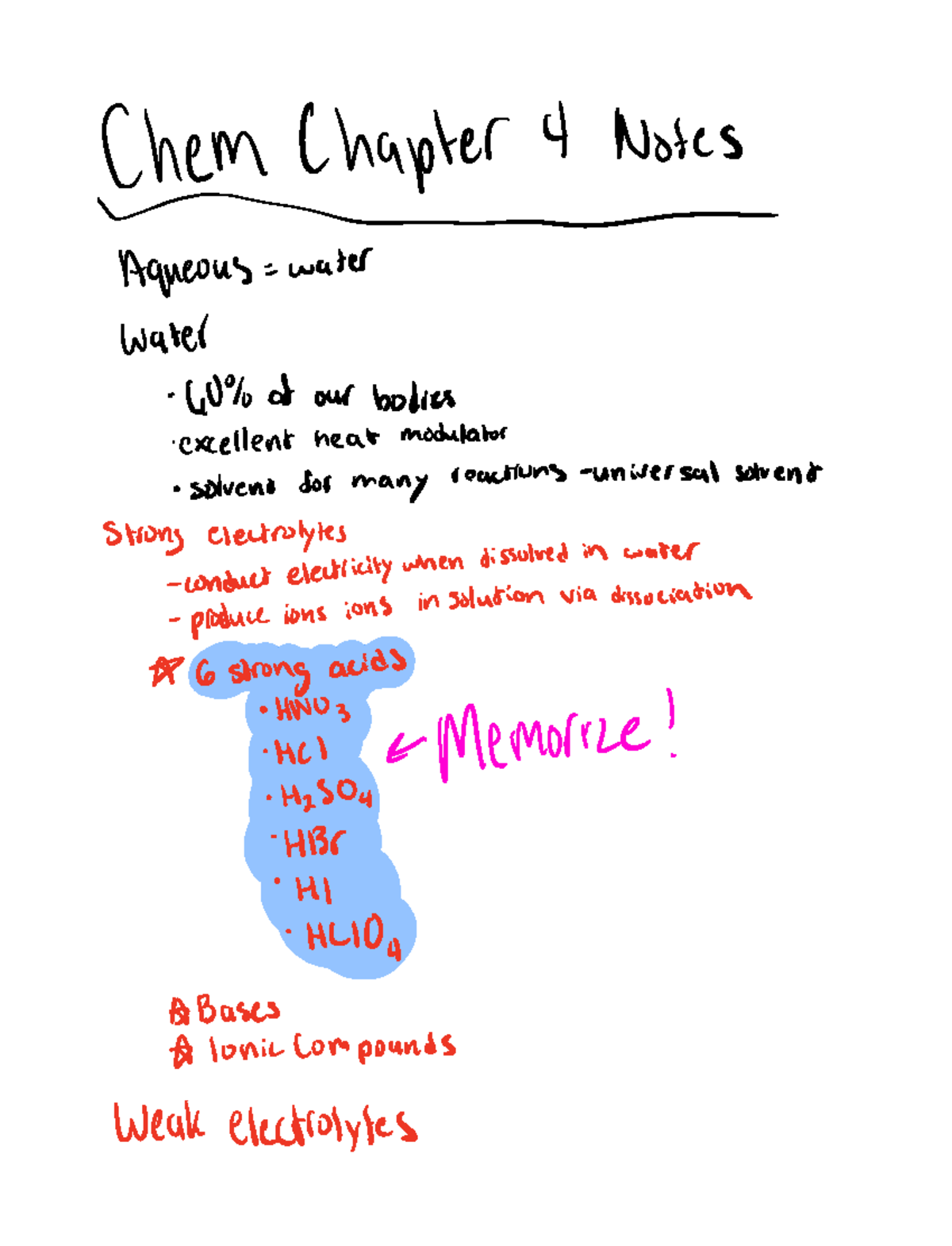 Chem chapter 4 notes - Chem Chapter 4 Notes Aqueous water water 60 of ...