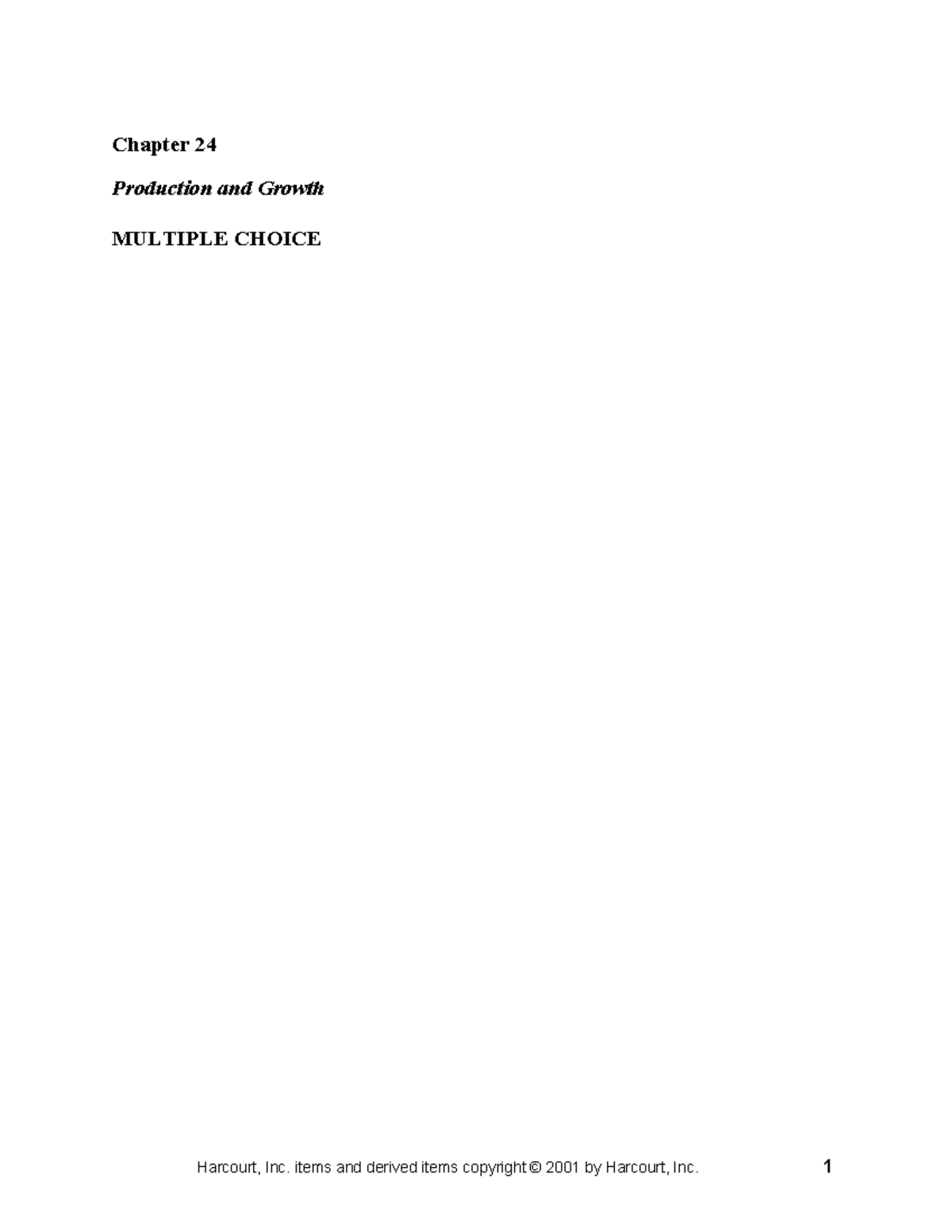 In den trang 22 - test bank - Chapter 24 Production and Growth MULTIPLE ...