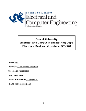 ECE 301 Lab 2 Updated W23 - ECE 301 Foundations of Electric Circuits II Assignment 2 Dr. E ...