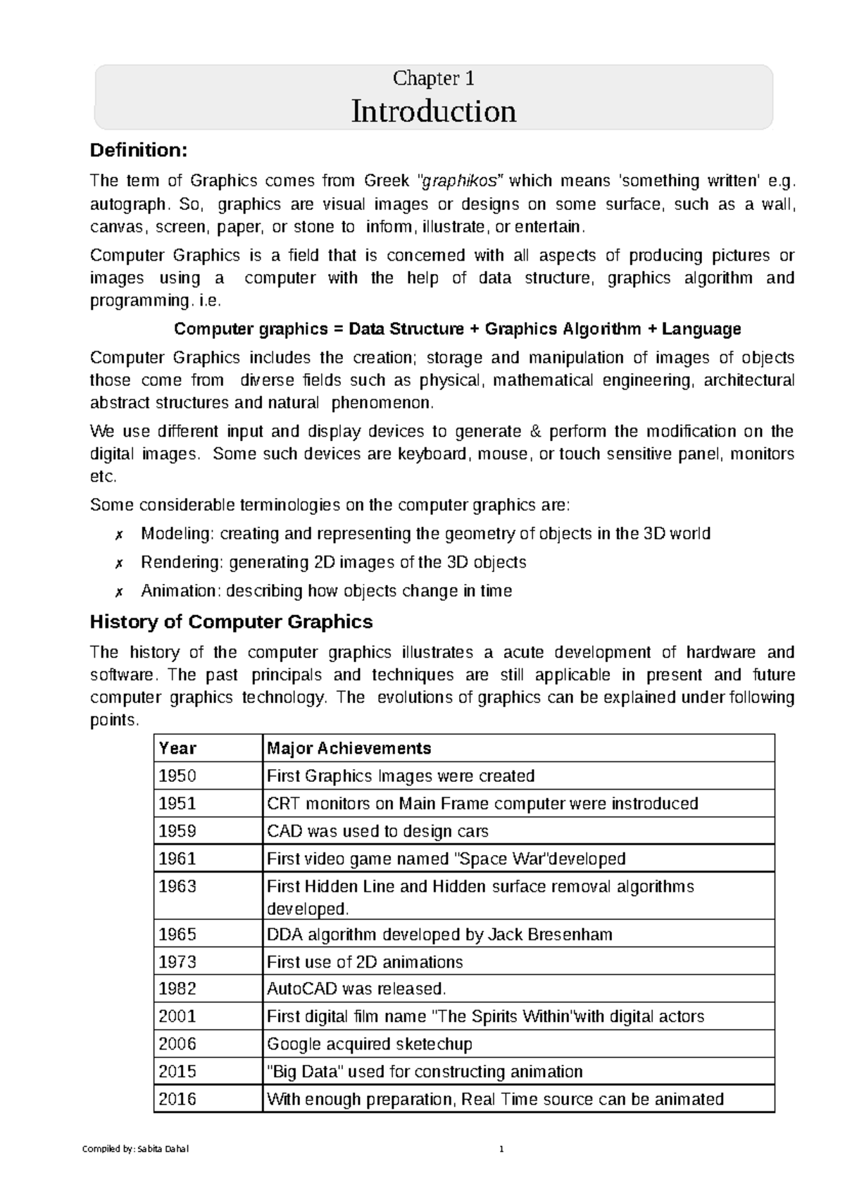 Cg - book - Chapter 1 Introduction Definition: The term of Graphics comes from Greek “graphikos ...