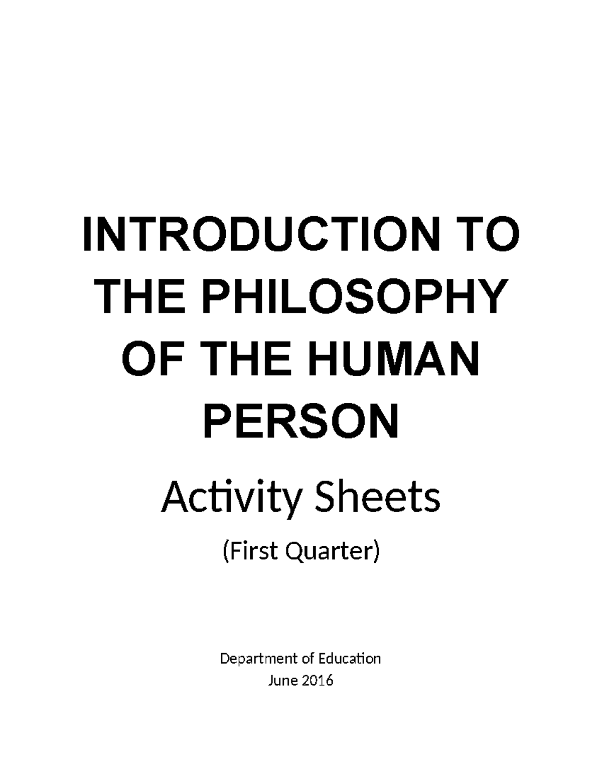 11 Intro to Philo AS v1 - LECTURE NOTES - INTRODUCTION TO THE ...