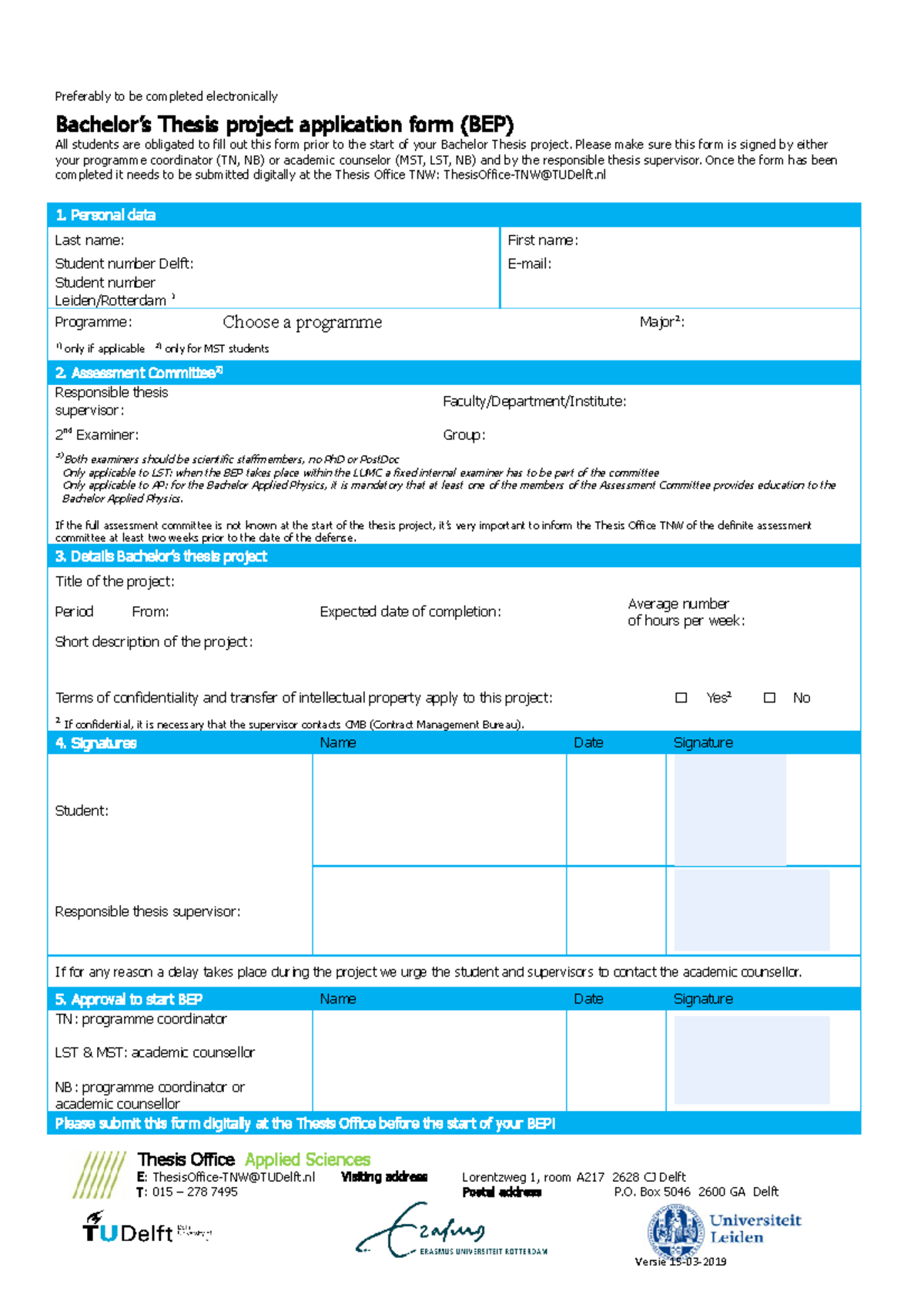 BEP Application form - Preferably to be completed electronically ...