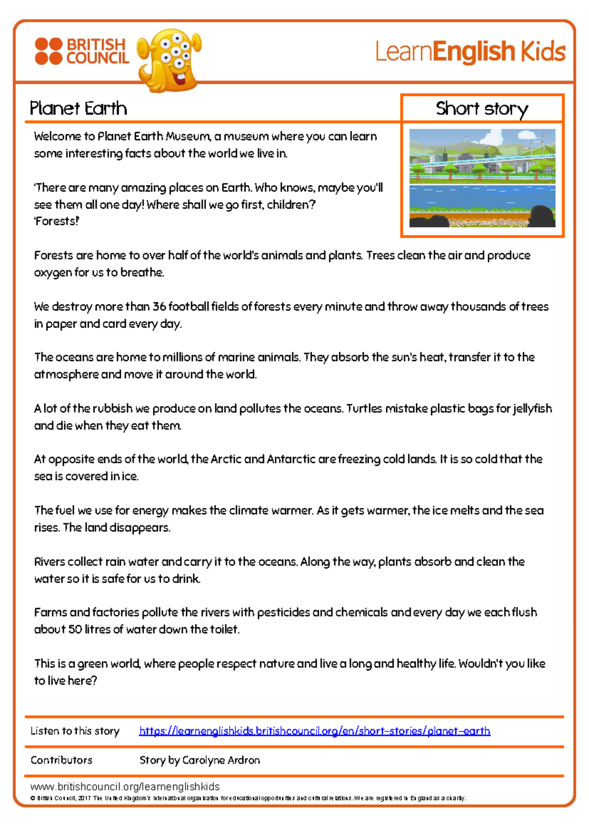 Short stories planet earth transcript - britishcouncil/learnenglishkids ...