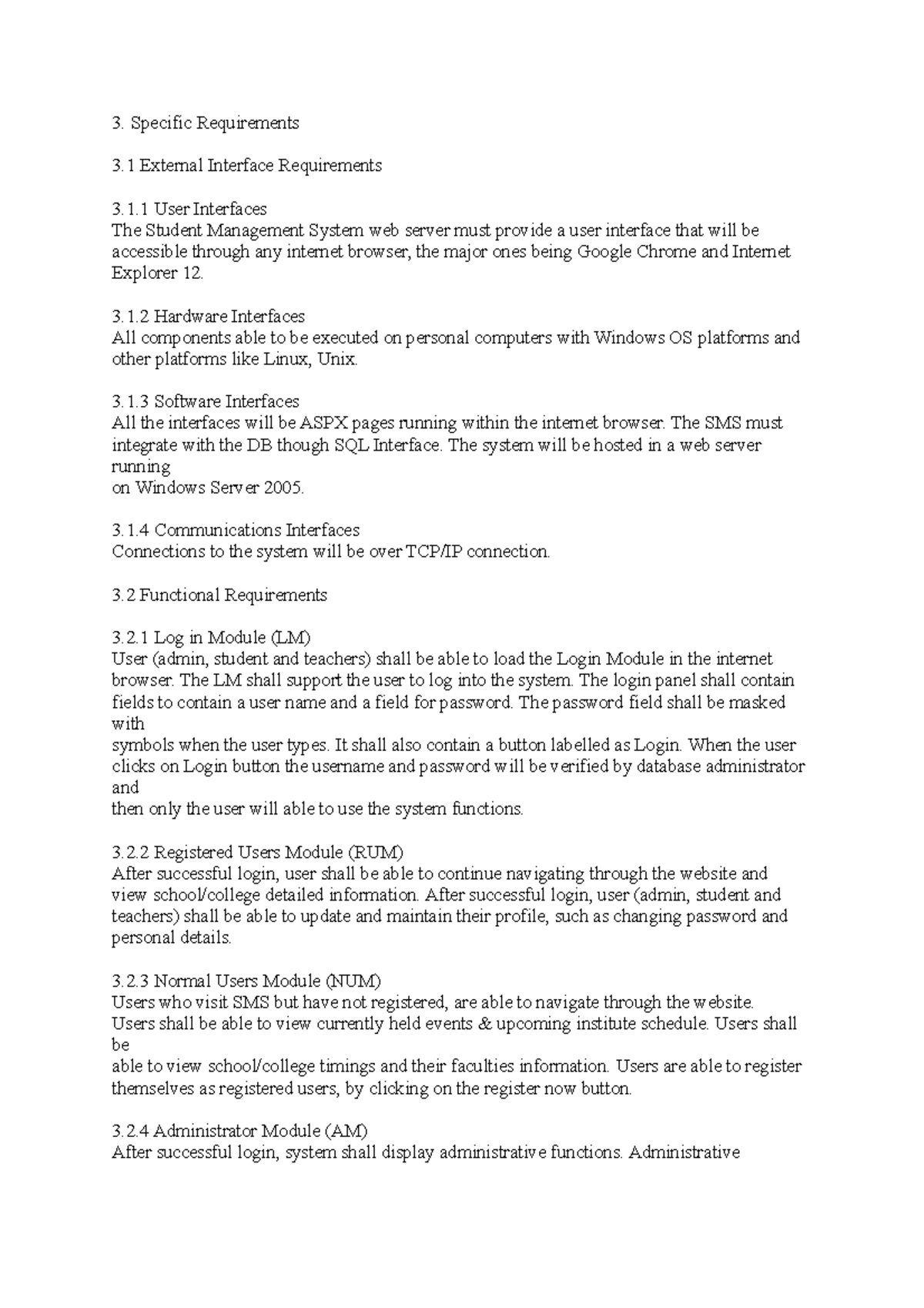 SE experiment - 2 - 3. Specific Requirements 3 External Interface ...