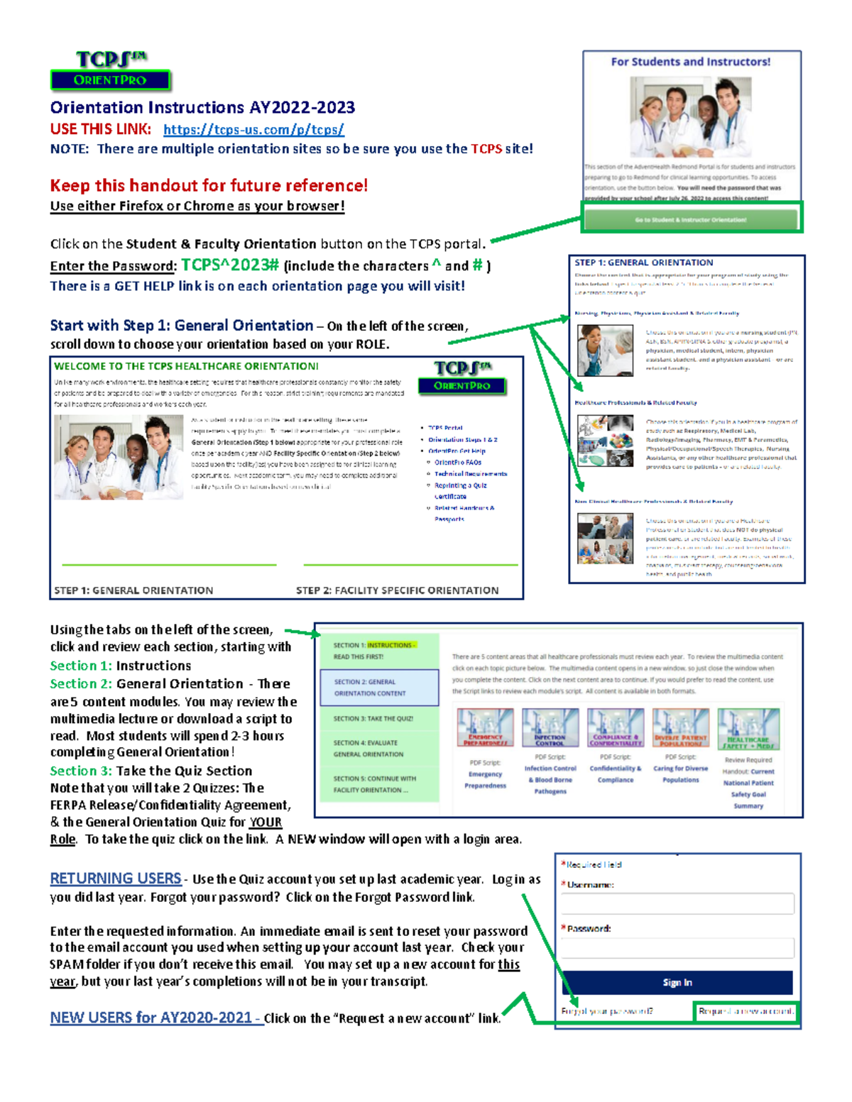2022-2023 TCPS Orientation Handout - Orientation Instructions AY2022 ...