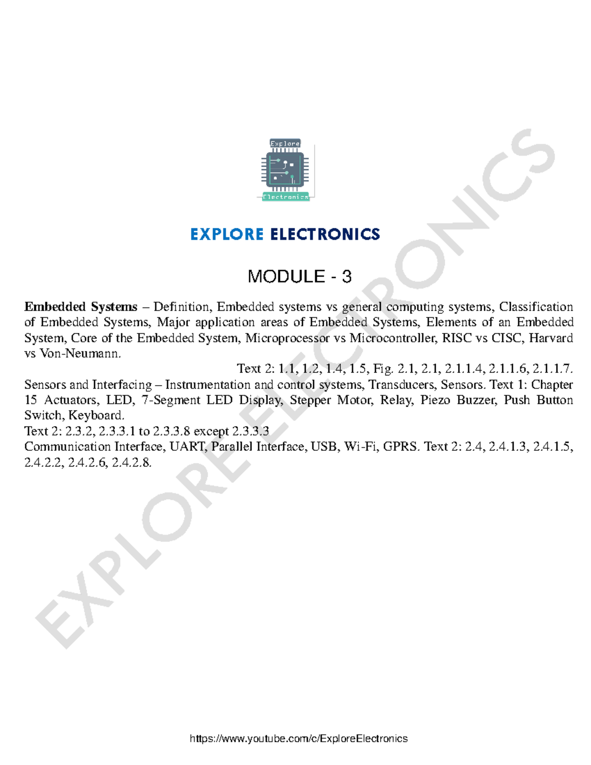 21ELN14 Module 3 - MODULE - 3 Embedded Systems – Definition, Embedded ...