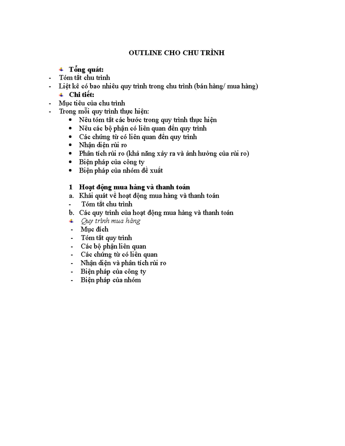 Outline CHO CHU Trình - gffv - OUTLINE CHO CHU TRÌNH Tổng quát: Tóm tắt ...