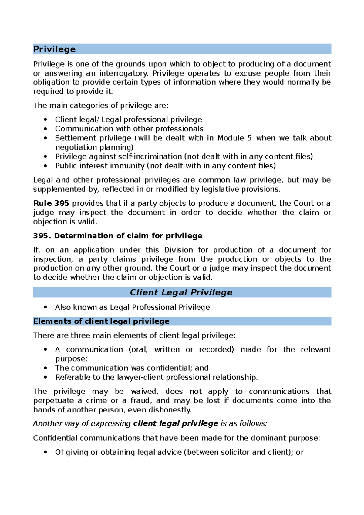 Privilege - Privilege Privilege is one of the grounds upon which to ...