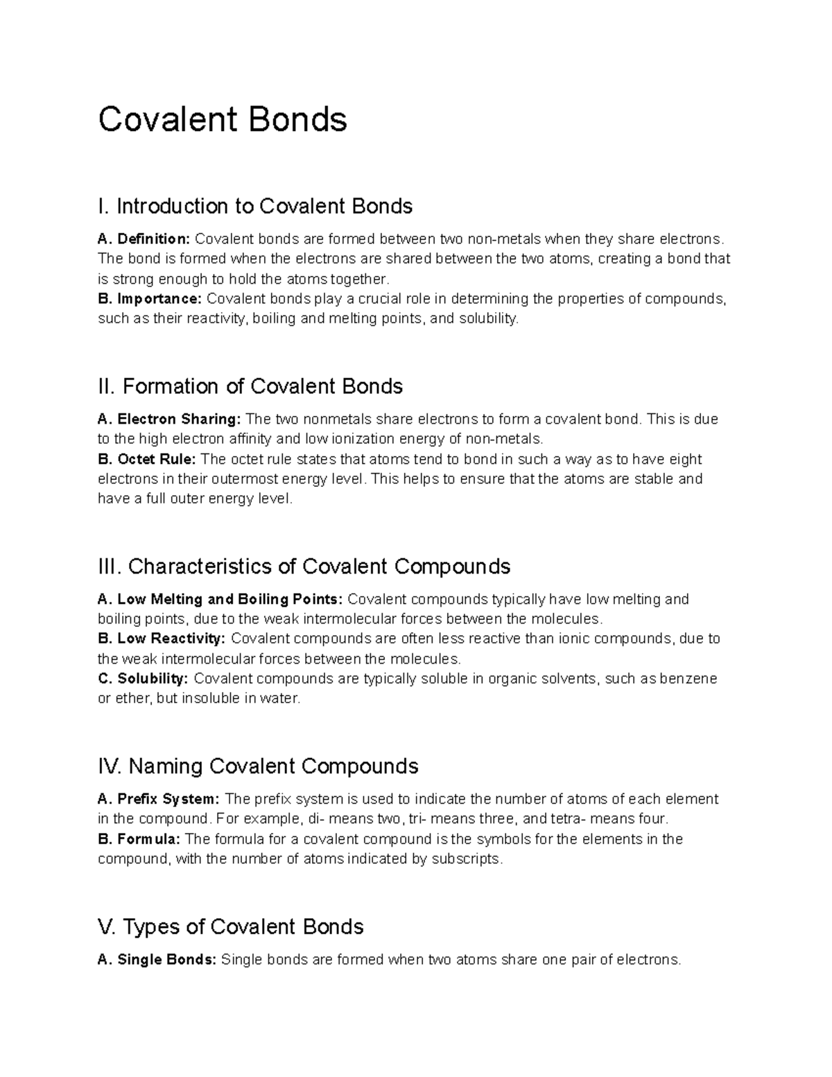 General Chemistry I (CHM-1010) Lecture 11 - Covalent Bonds - Covalent ...