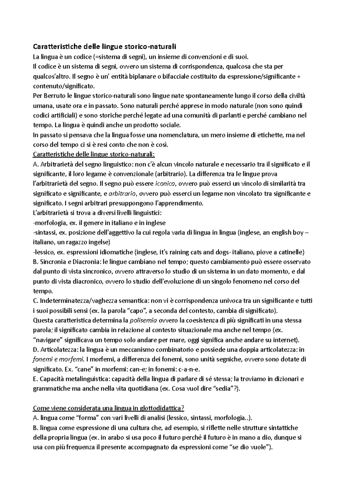 Didattica delle Lingue Moderne - Caratteristiche delle lingue storico ...