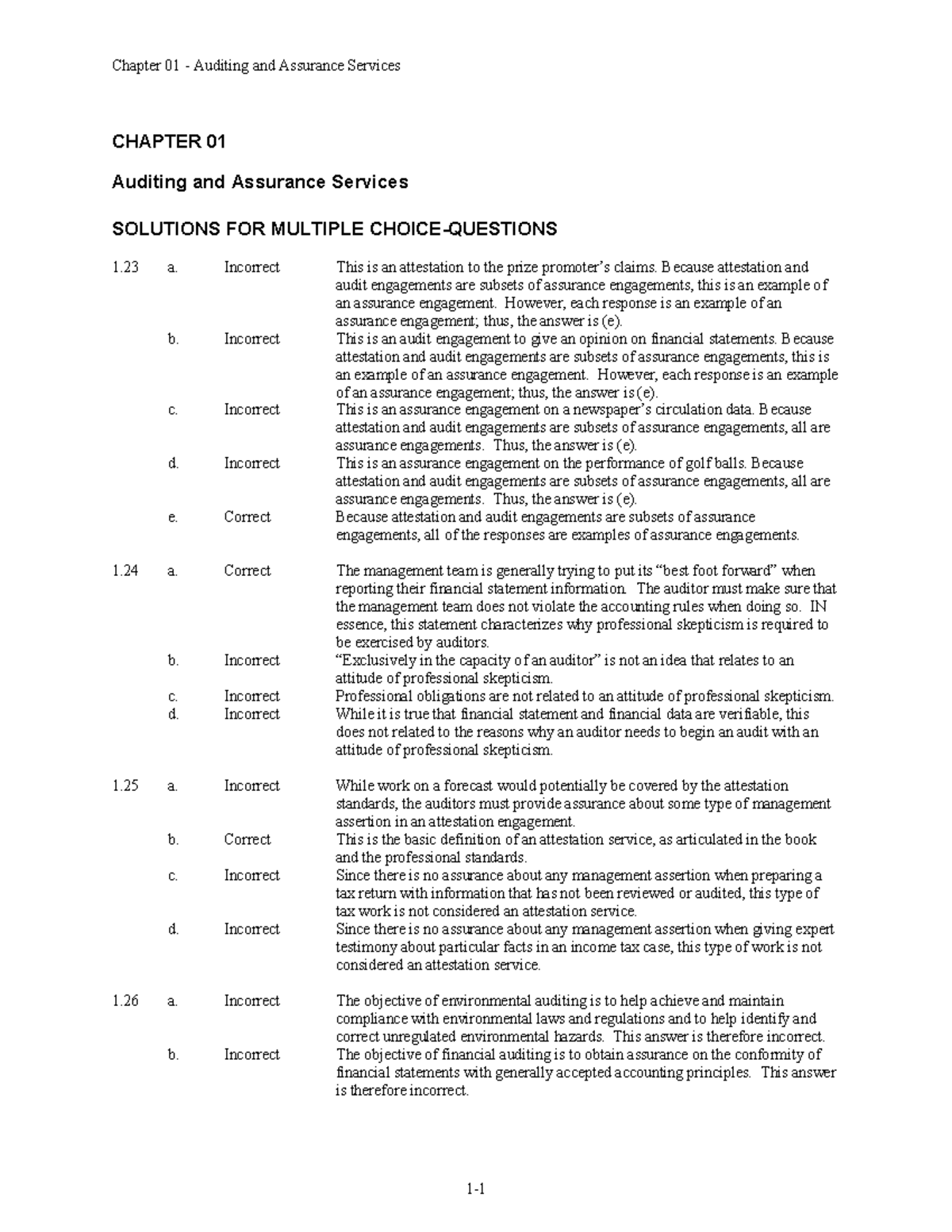 Chapter 1 Solutions - Warning: TT: undefined function: 32 CHAPTER 01 Auditing and Assurance ...