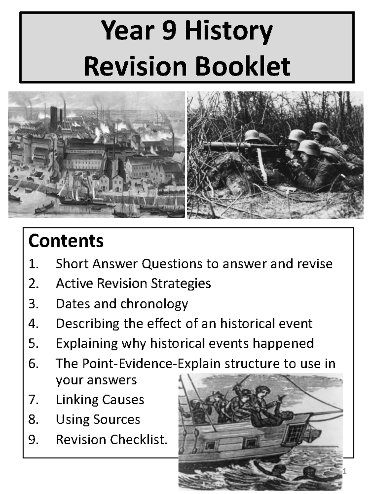 Y9 revision booklet 2018 - Year 9 History Revision Booklet Contents 1 ...