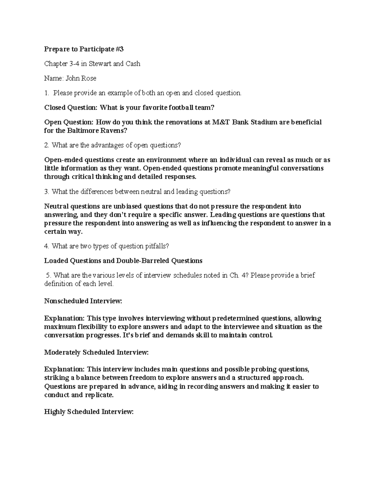 P2P#3 - Chapter notes - Prepare to Participate # Chapter 3-4 in Stewart ...