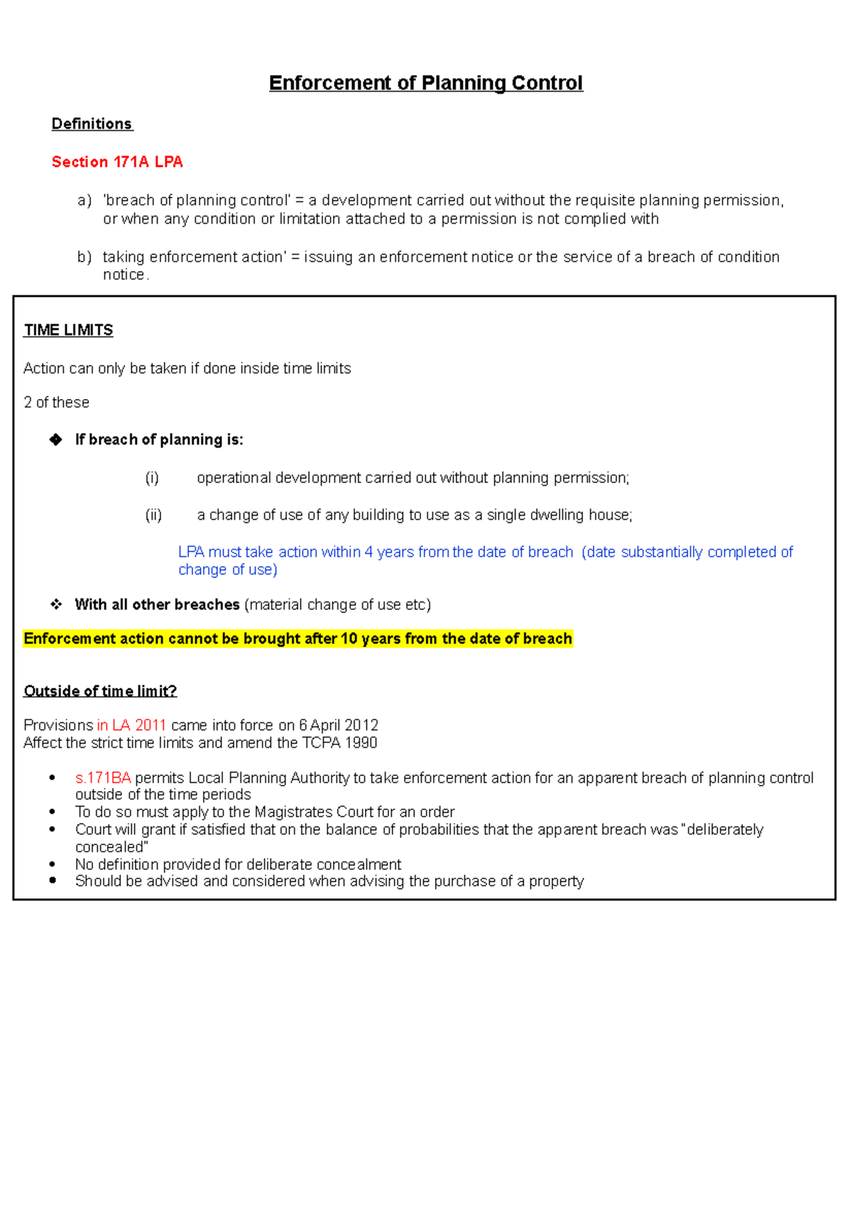 Enforcement of Planning Control - Enforcement of Planning Control ...