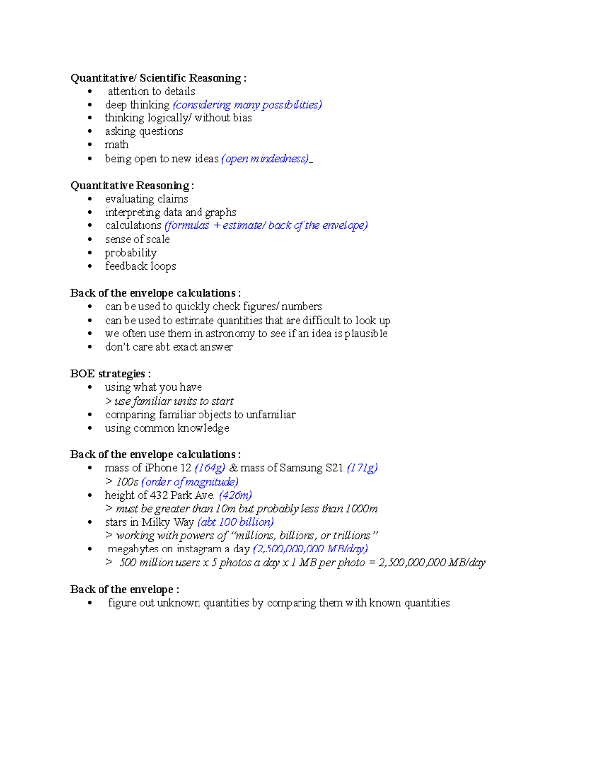 SCI-1000 - lecture - Quantitative/ Scientific Reasoning : attention to ...