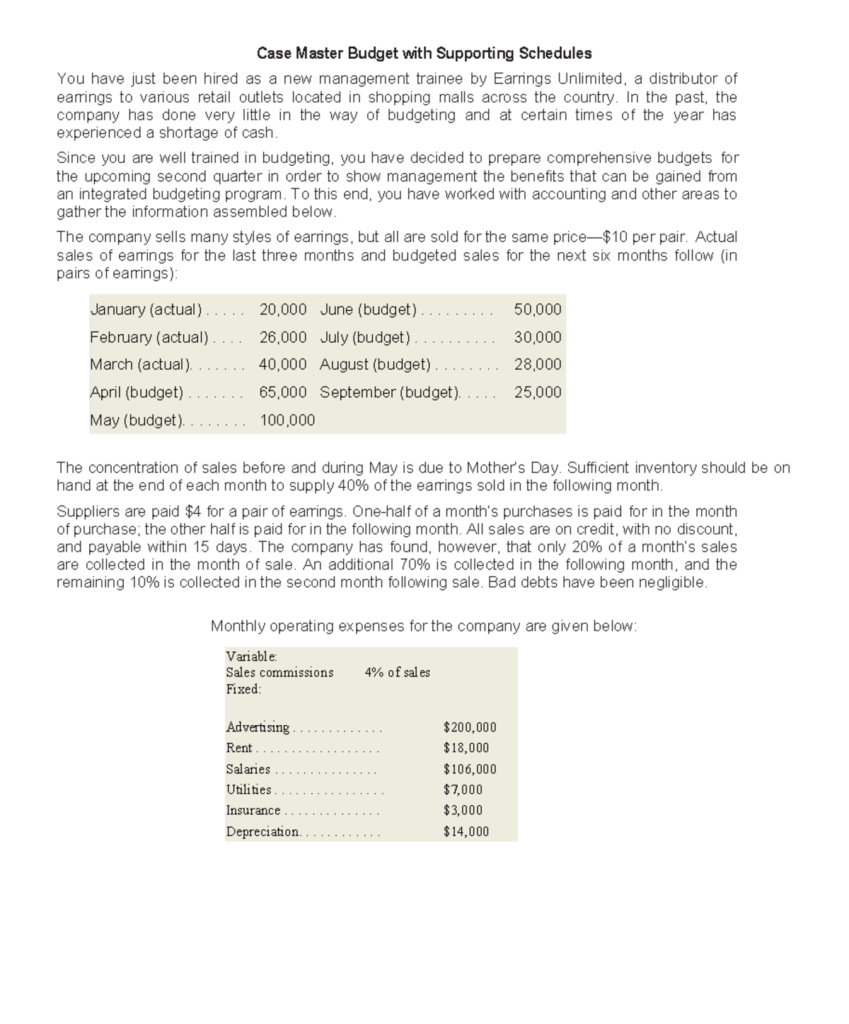 Managerial Accounting Case Study sub date 23May,2024 - Case Master ...