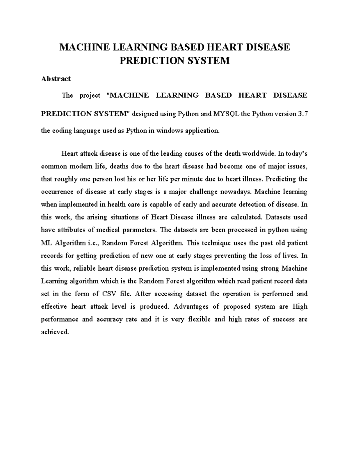 Machine Learning Based Heart Disease Prediction System - MACHINE ...