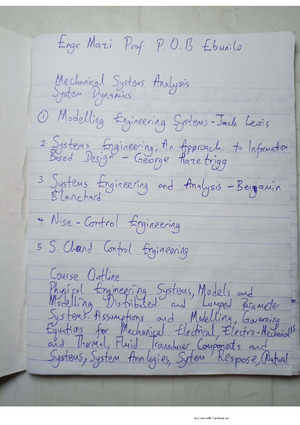 511 Material Part 1 - Lecture Note - Design and analysis of phisical ...