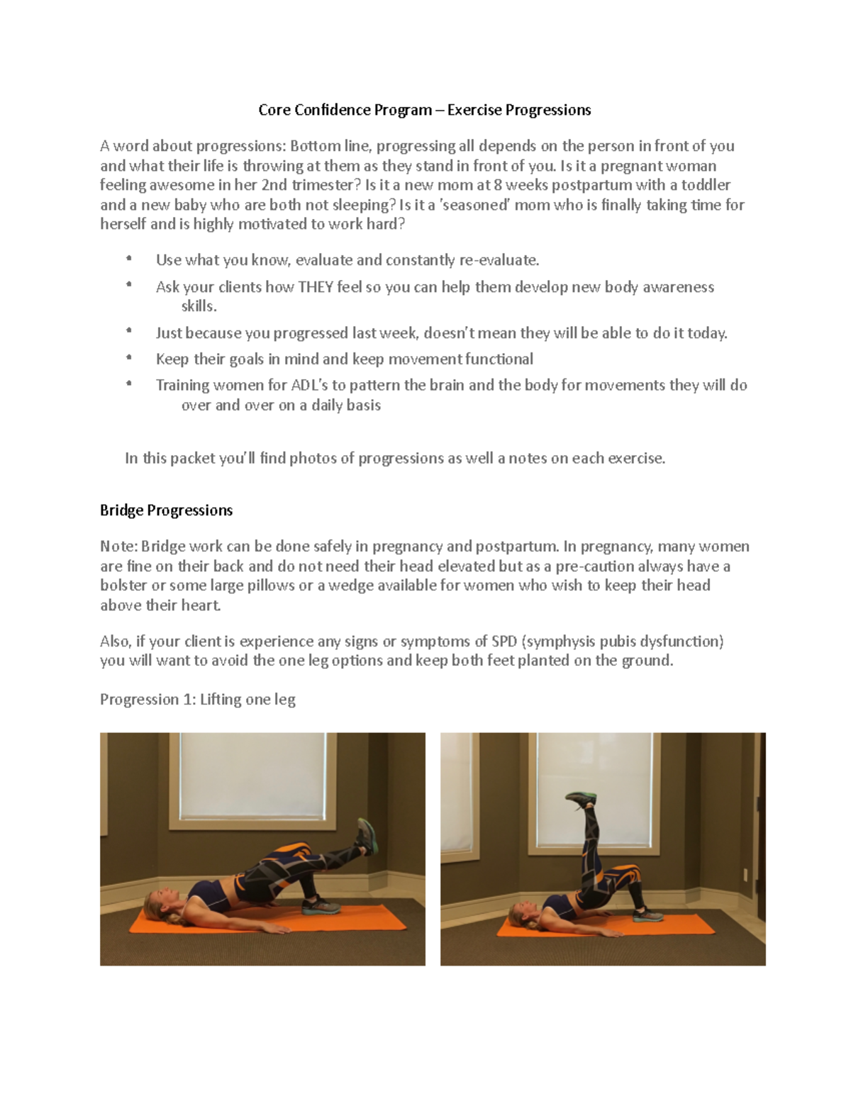 Core Confidence Progressions PDF - Core Confidence Program – Exercise ...