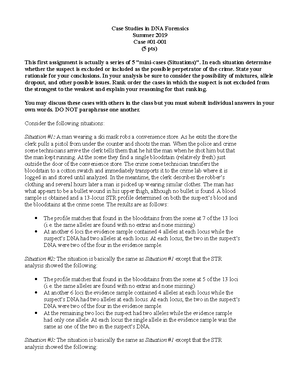 Case Study 2 - To determine if the suspect is the perpetrator of the ...