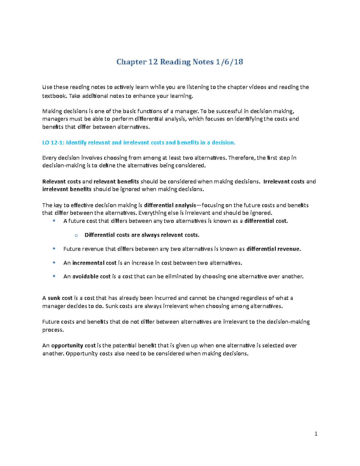 Chapter 12 Reading Notes 16th Edition - Chapter 12 Reading Notes 1/6 ...