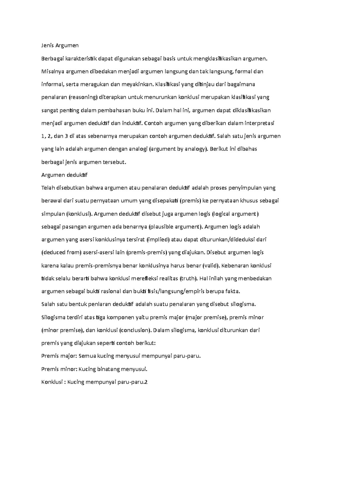 Jenis Argumen - Jenis Argumen Berbagai karakteristik dapat digunakan ...