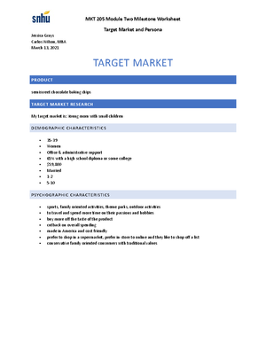 MKT 205 Marketing Plan Final - MKT 205 Marketing Plan Strategy Template ...