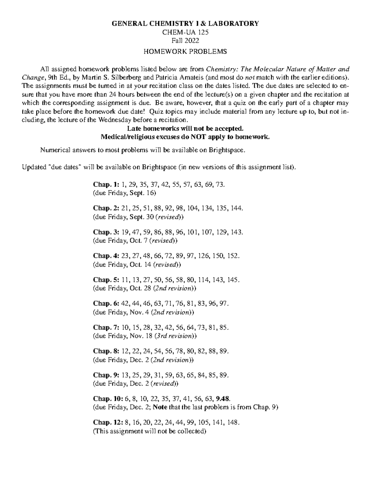 Hwf22 - Copy - For chapter 5 - GENERAL CHEMISTRY I & LABORATORY CHEM-UA ...