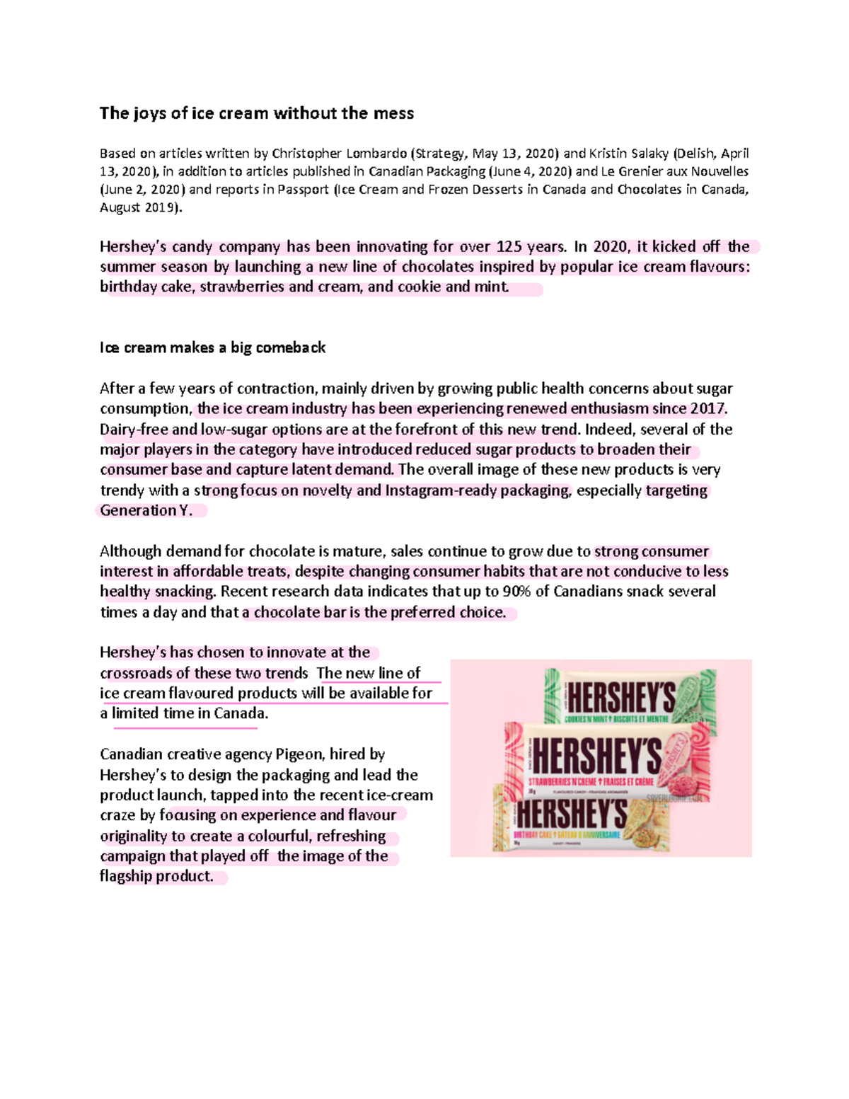 Final-Case-Hershey s - Marketing final case practice with answers - The ...