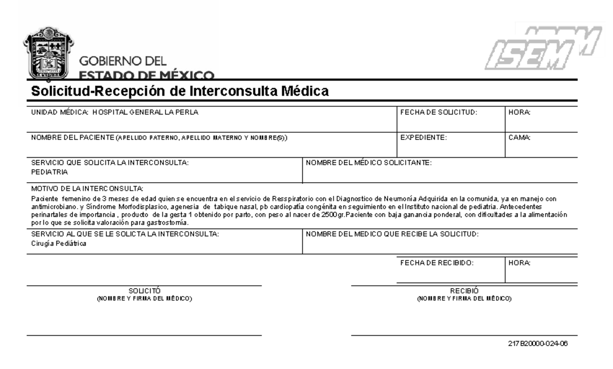 024 Solicitud-Recepción de Interconsulta Médica - Solicitud-Recepción ...