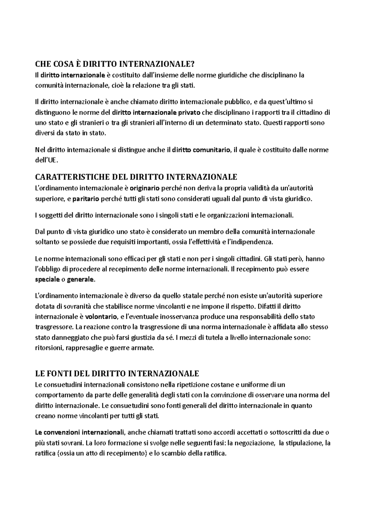 Diritto Internazionale - Il diritto internazionale è anche chiamato ...