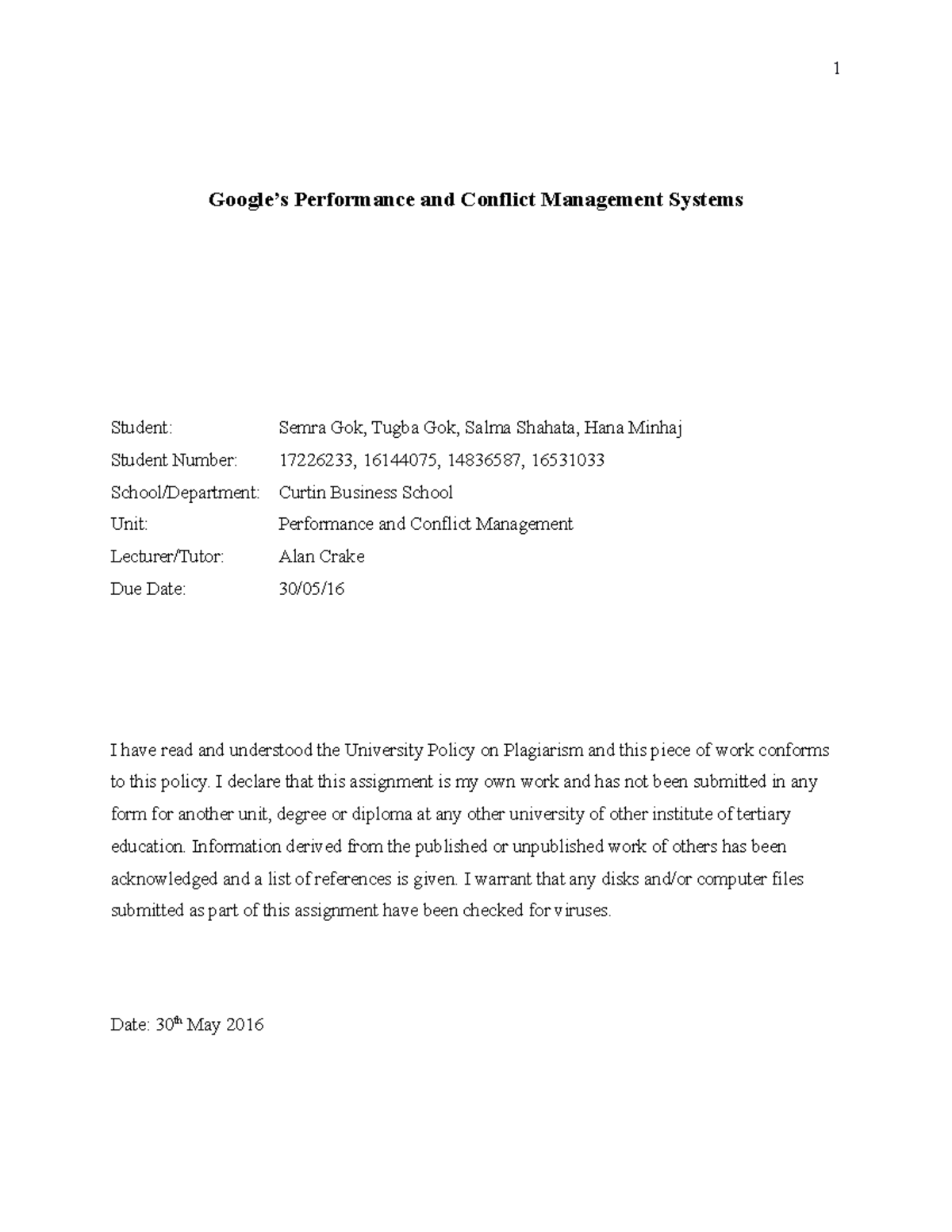 Google Performance Management copy - Google’s Performance and Conflict ...