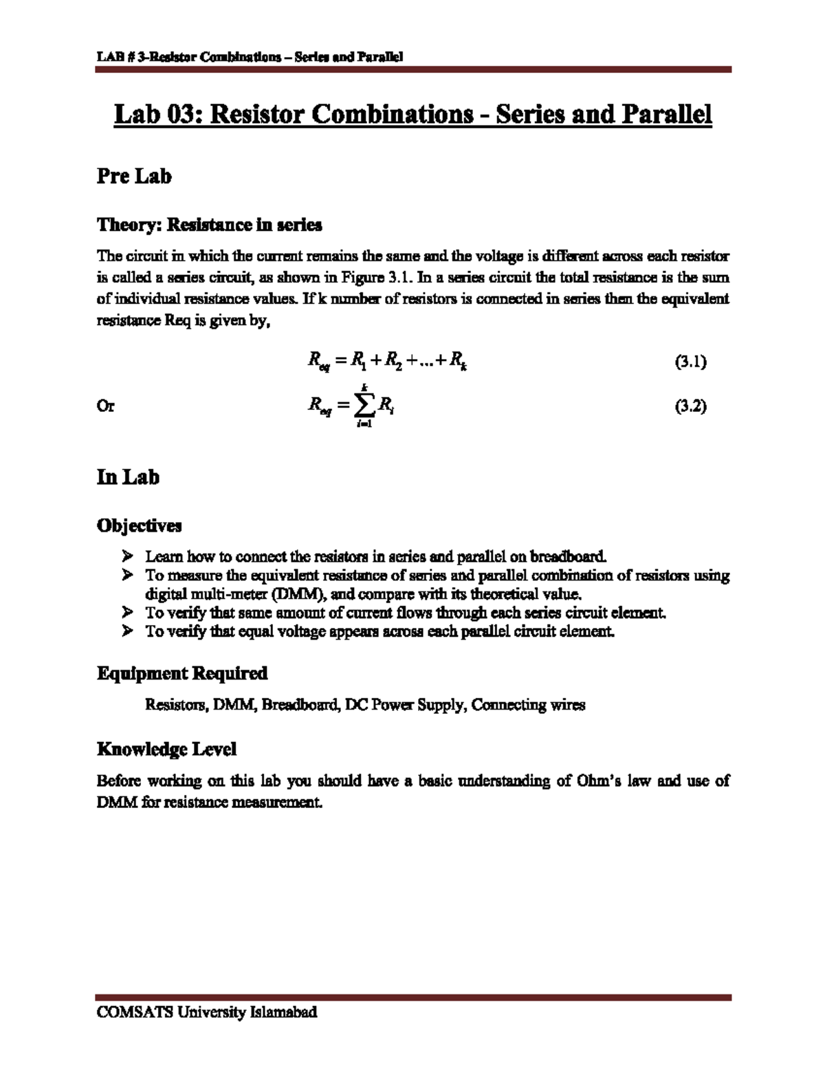 ECA LAb 3 - Electric Circuits Analysis I - Studocu