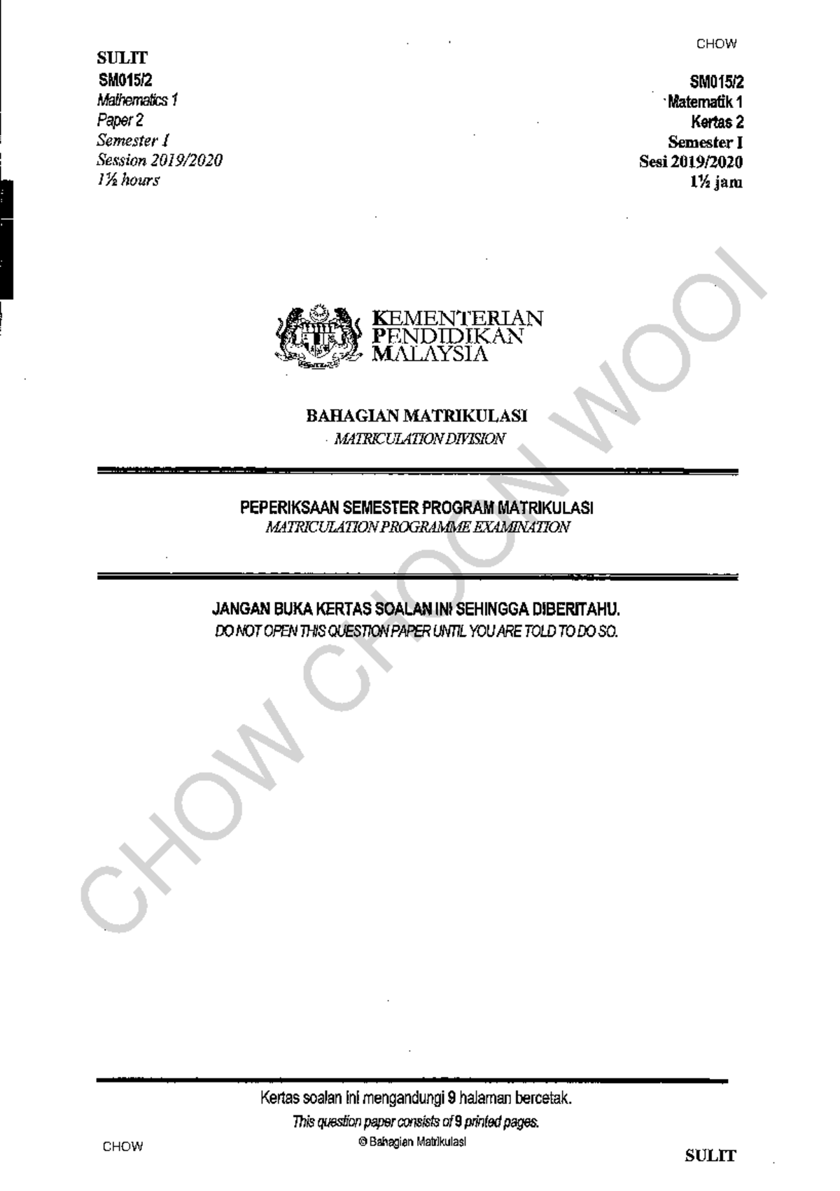 1920 SM015 2 - Go,kkknknknknono - physics - CHOW CHOON WOOI CHOW CHOON ...