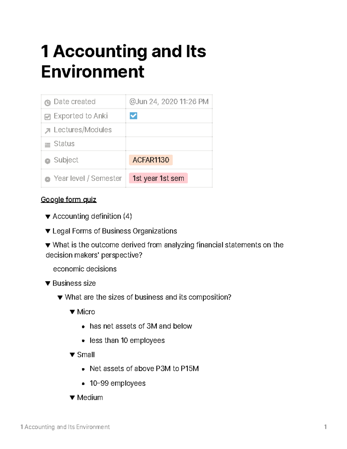 1 Accounting and Its Environment - Studocu