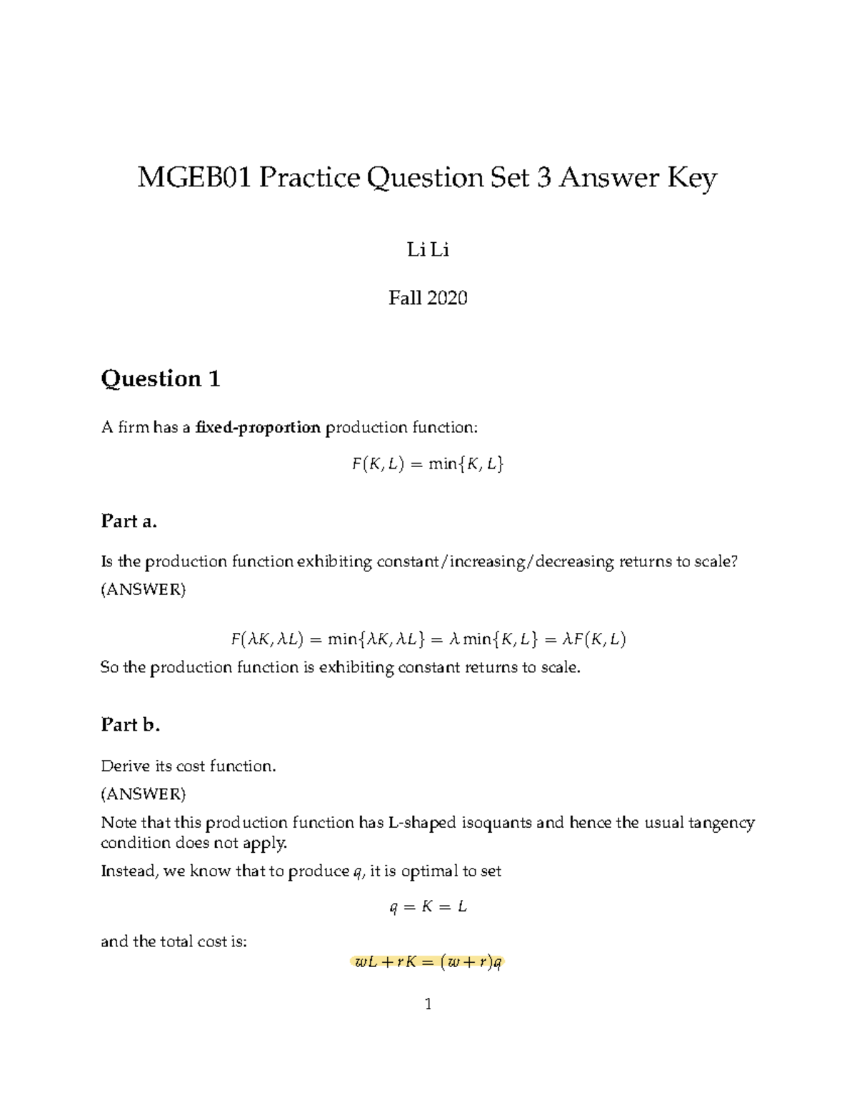 MGEB01 Practice Question 3 Answer Key - MGEB01 Practice Question Set 3 Answer Key Li Li Fall ...
