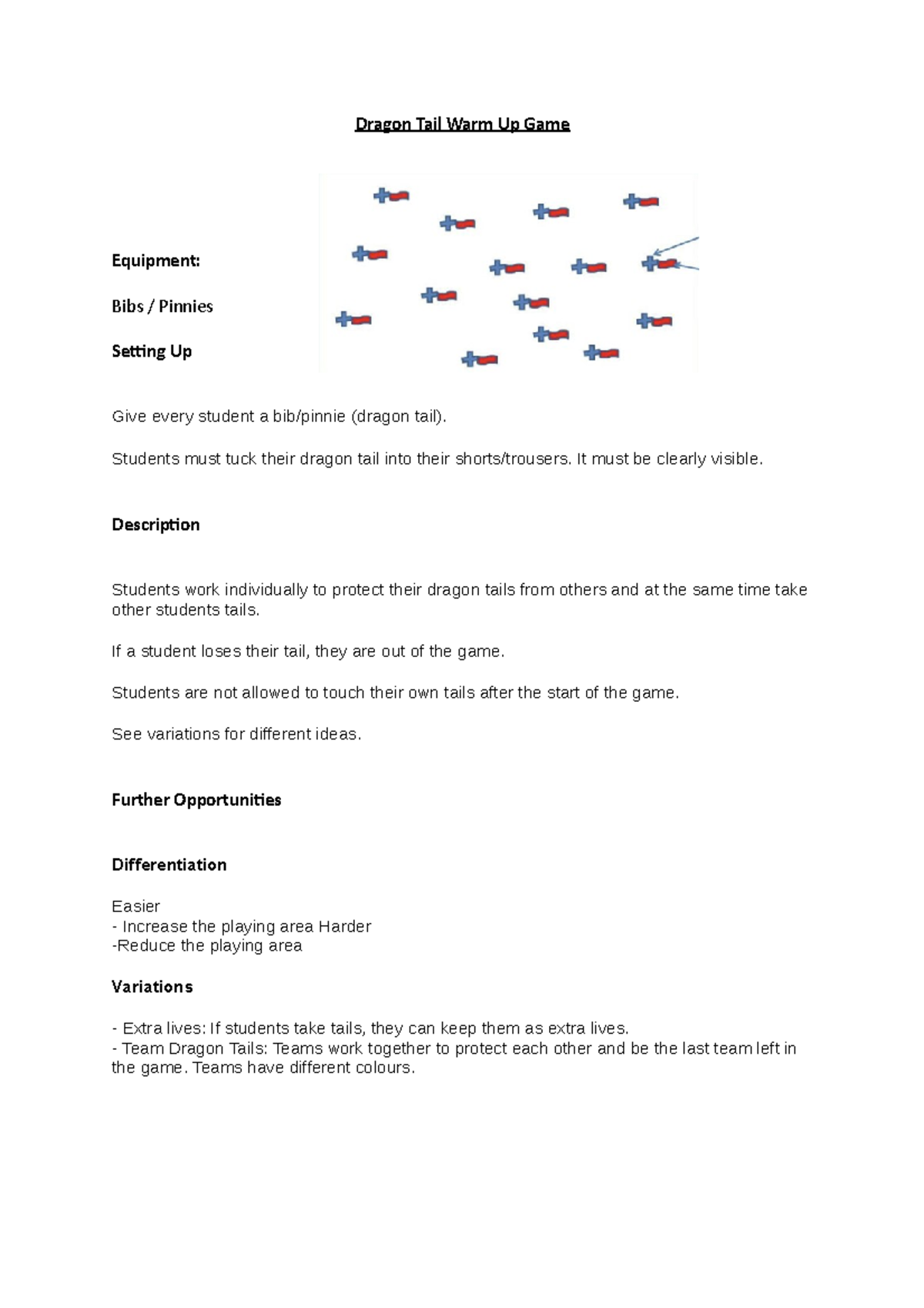 Dragon Tail Warm Up Game - Dragon Tail Warm Up Game Equipment: Bibs ...