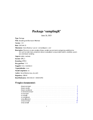 Sampling R - Package ‘samplingR’ June 26, 2023 Type Package Title ...