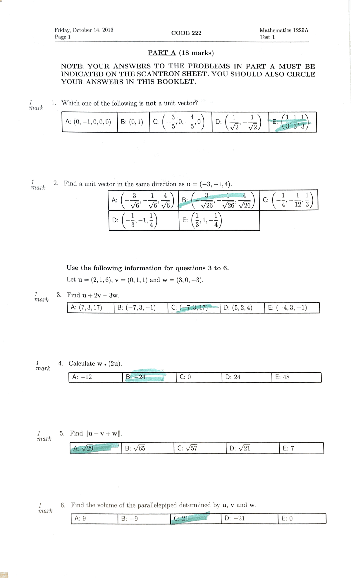Math1229A Midterm - Mathematics 1229A/B - Studocu
