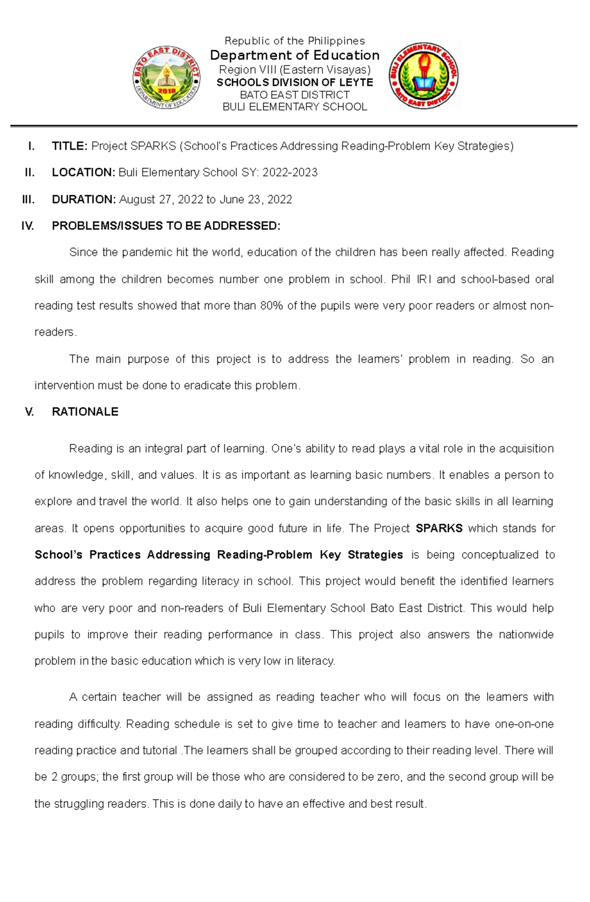 Reading Intervention 2022 - Republic of the Philippines Department of ...